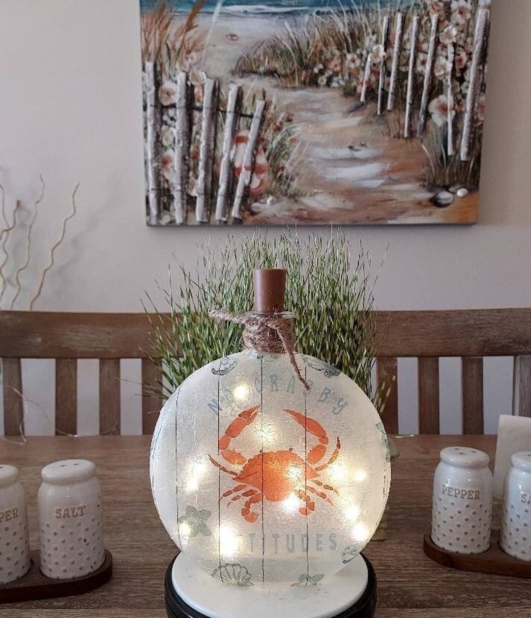 BEACH LIGHTED DECORATION, Beach Light, Beach Decoration, Lighted ...