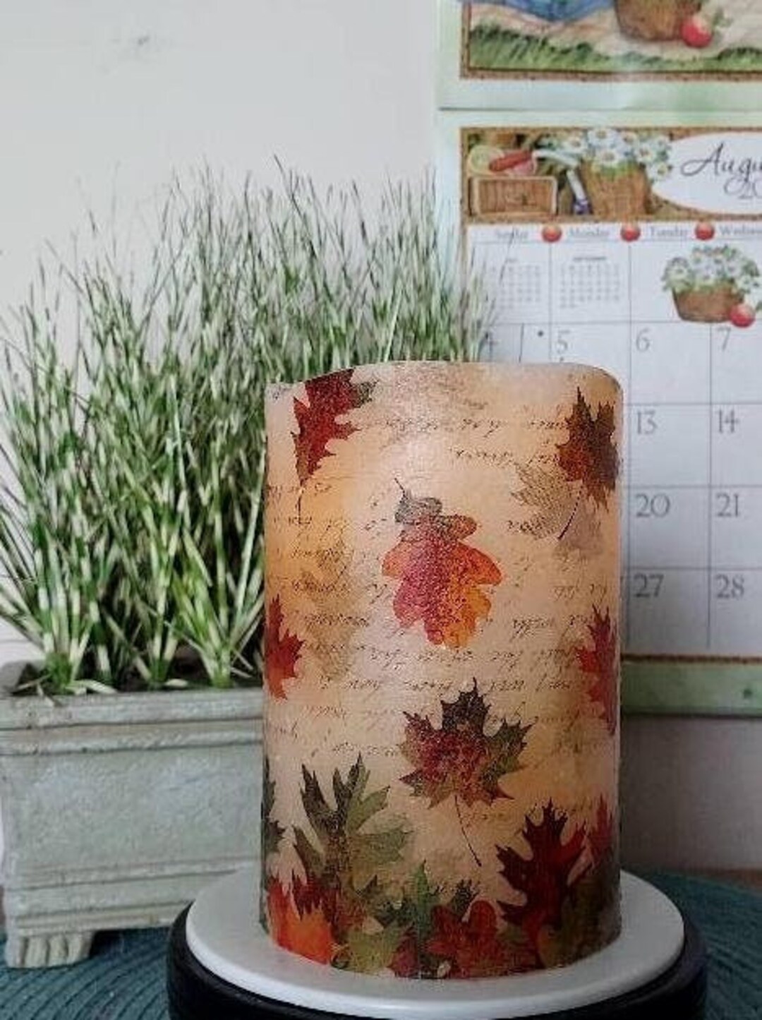 FALL FLAMELESS CANDLE With Timer, Fall Candle, Fall Decoration, Fall ...