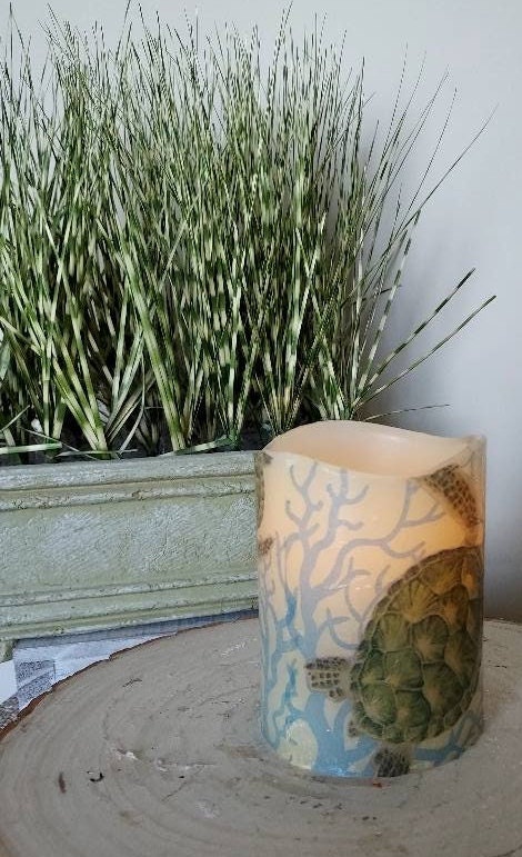 SEA TURTLE Candle Flameless Turtle Candle Turtle Candle - Etsy