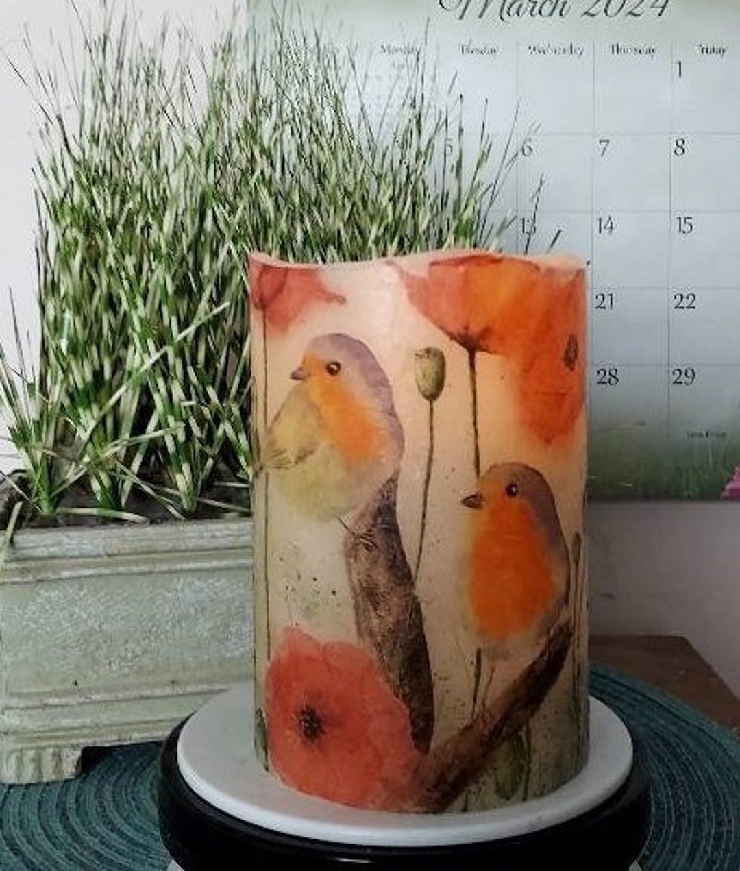 BIRD Flameless Candle W/timer, Bird Candle, Flameless Candle, Bird ...