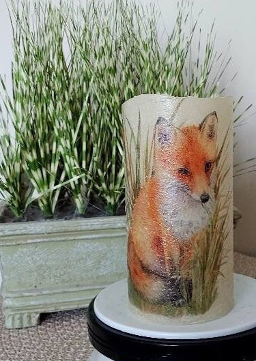 FOX Flameless Candle W/timer Fox Flameless Candle Fox - Etsy
