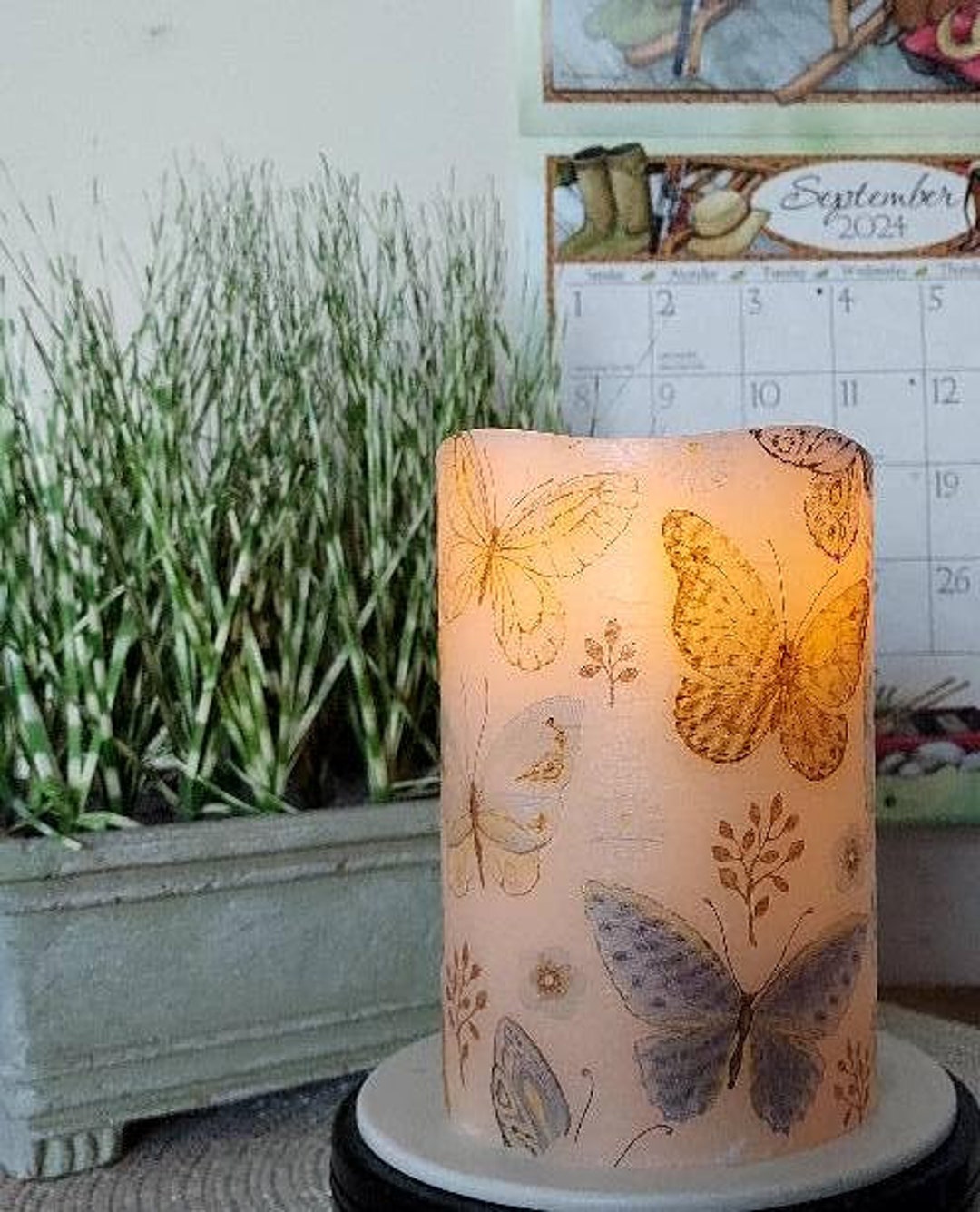 BUTTERFLY Flameless Candle W/timer, Butterfly Flameless Candle ...