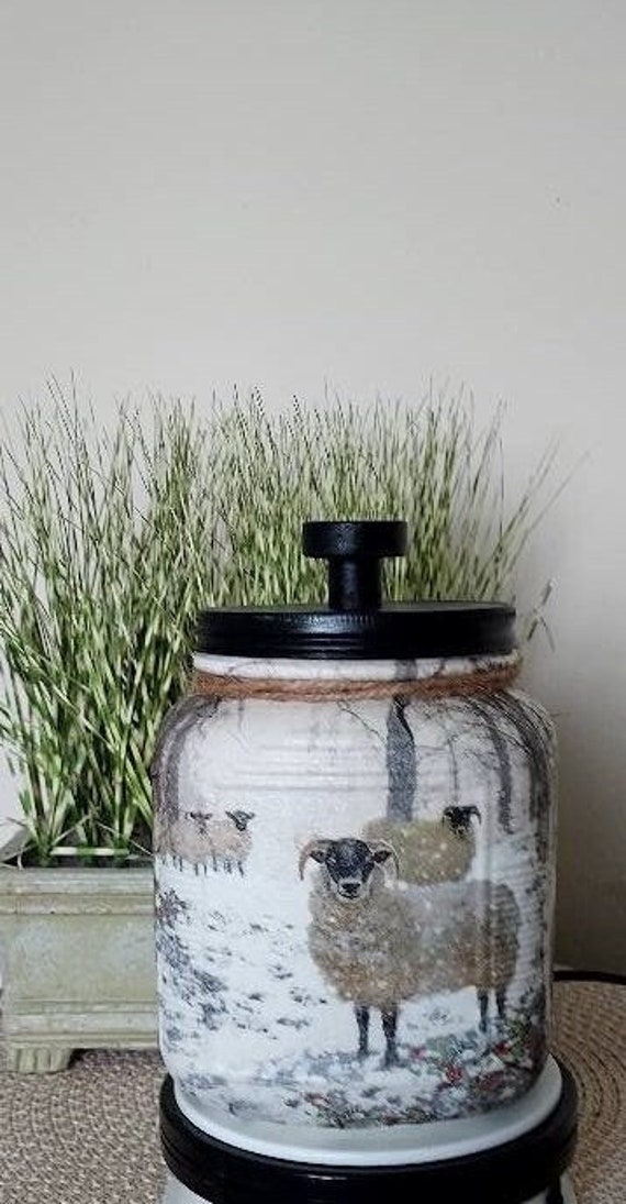 SHEEP Cookie Jar Sheep Canister Sheep Snack Jar Sheep Glass - Etsy ...