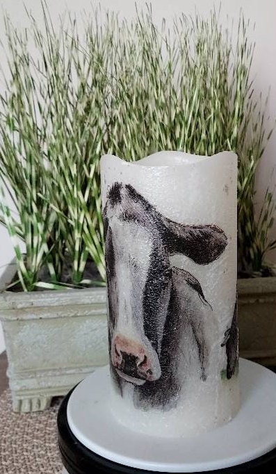 COW Flameless Candle W/timer Highland Cow Candle Cow Candle - Etsy
