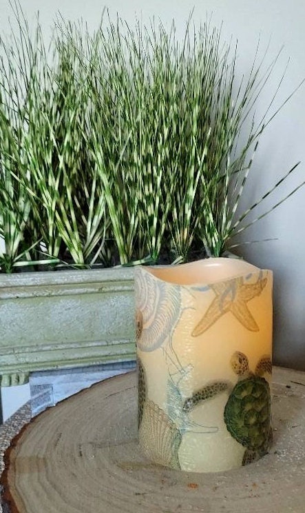 SEA TURTLE Candle Flameless Turtle Candle Turtle Candle - Etsy