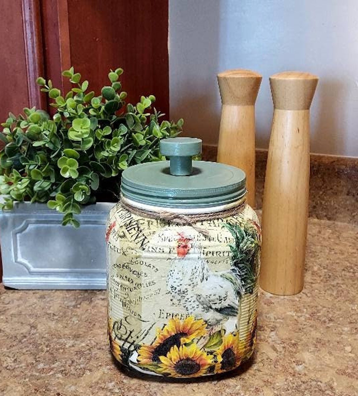 FARMHOUSE Cookie Jar Country Cookie Jar Rooster Cookie Jar - Etsy