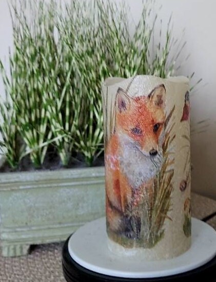 FOX Flameless Candle W/timer Fox Flameless Candle Fox - Etsy