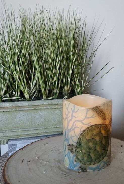 SEA TURTLE Candle Flameless Turtle Candle Turtle Candle - Etsy