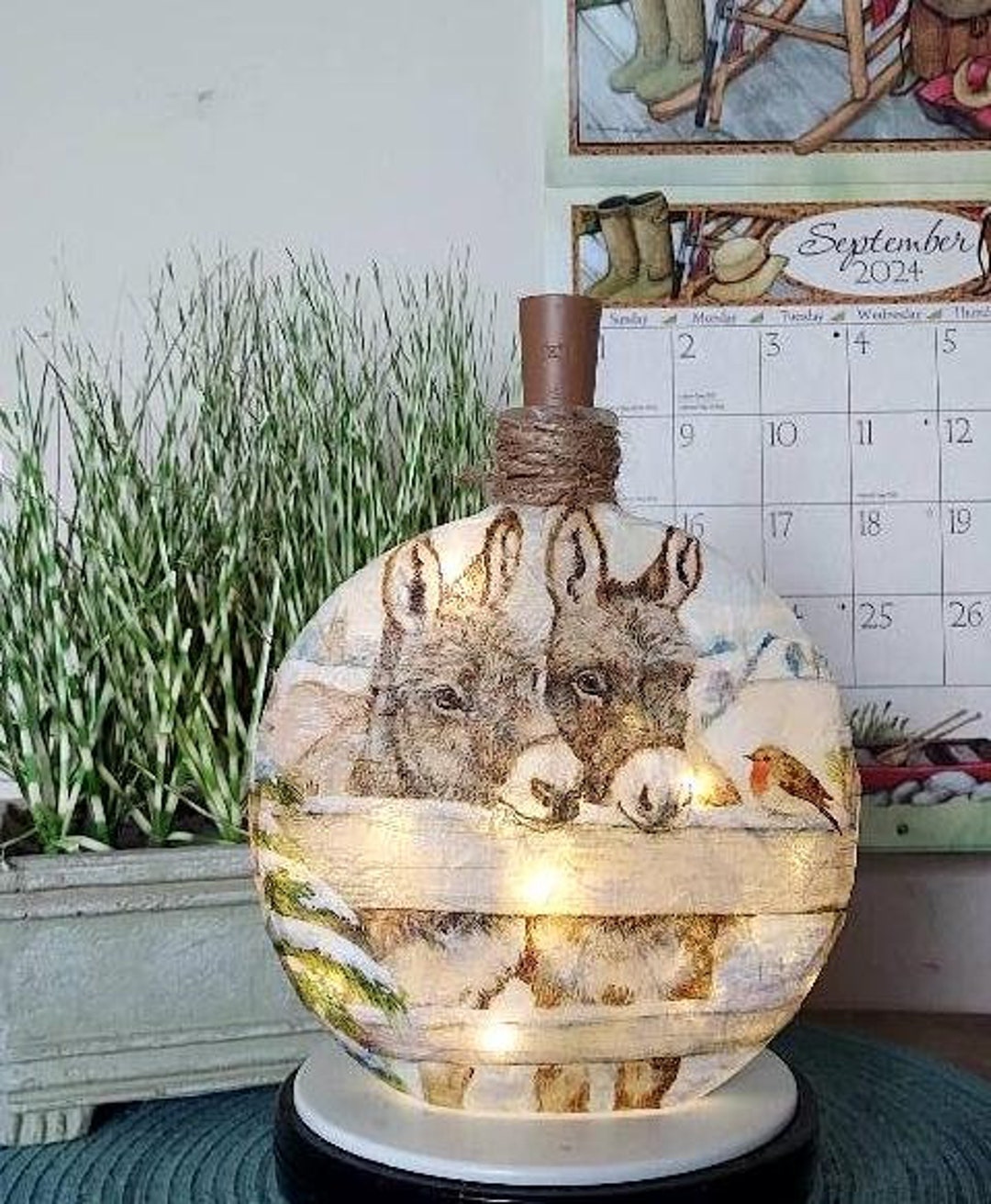 DONKEY Light-up Bottle, Donkey Lit Bottle, Lighted Decor, Lighted ...