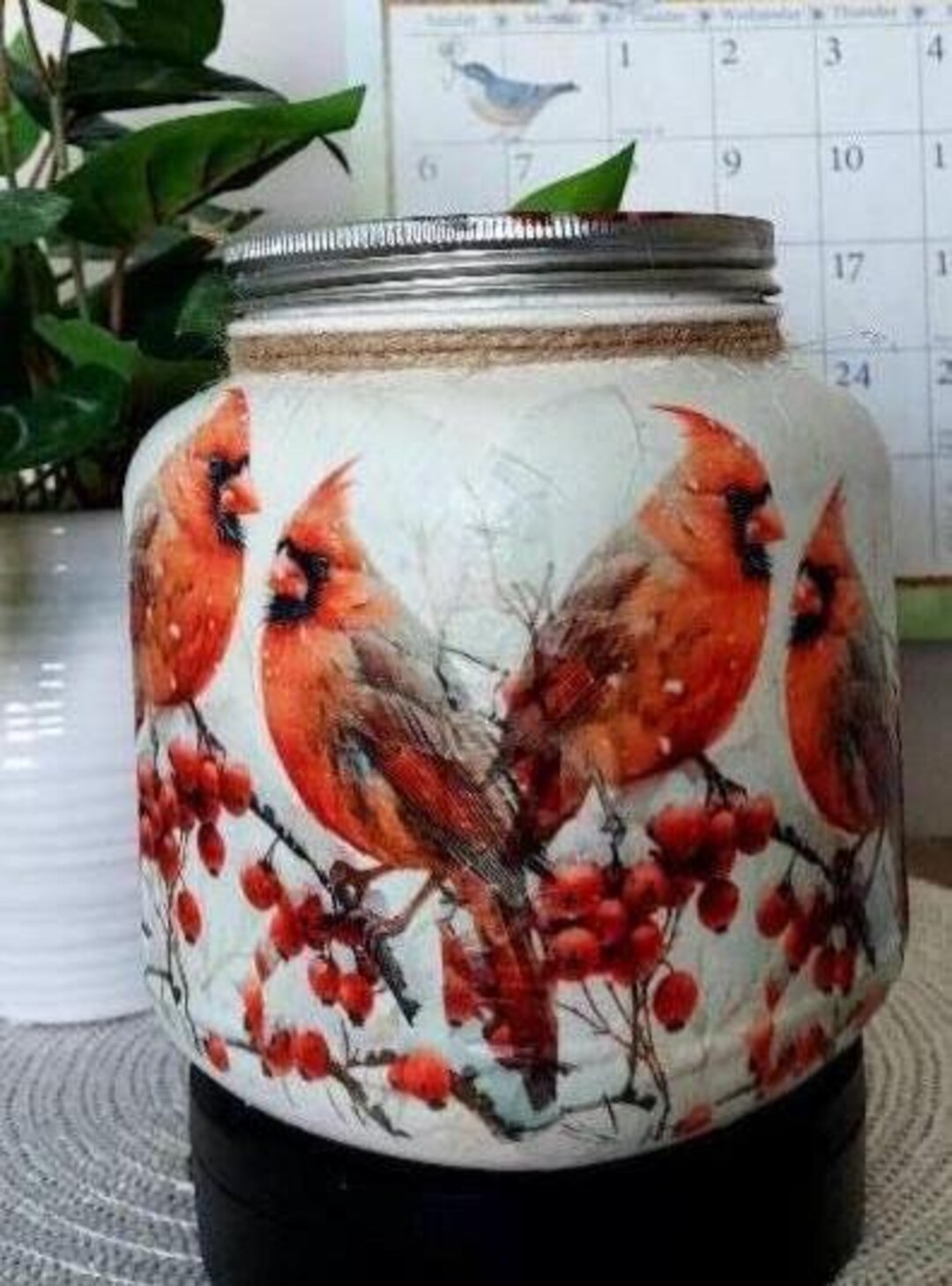 CARDINAL Cookie Jar, Cardinal Treat Jar, Cardinal Decoration, Cardinal ...