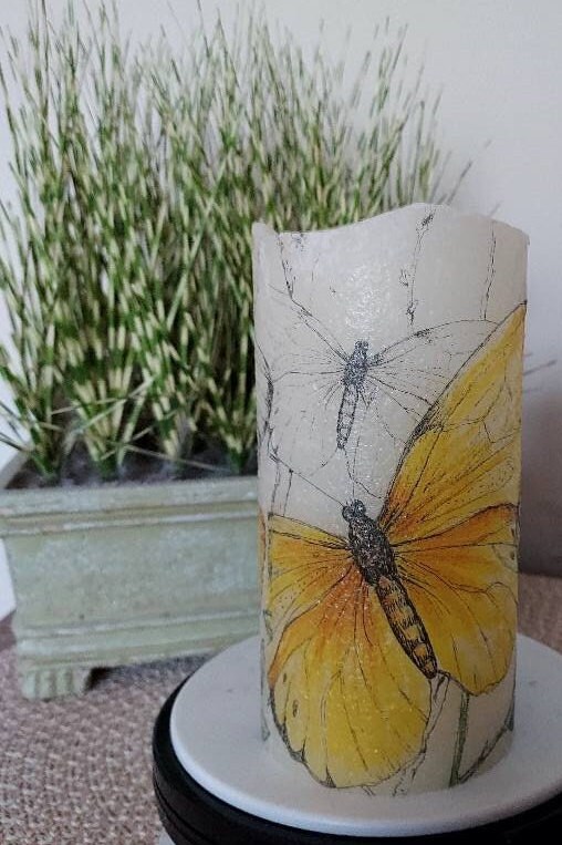 BUTTERFLY Flameless Candle W/timer Butterfly Candle - Etsy