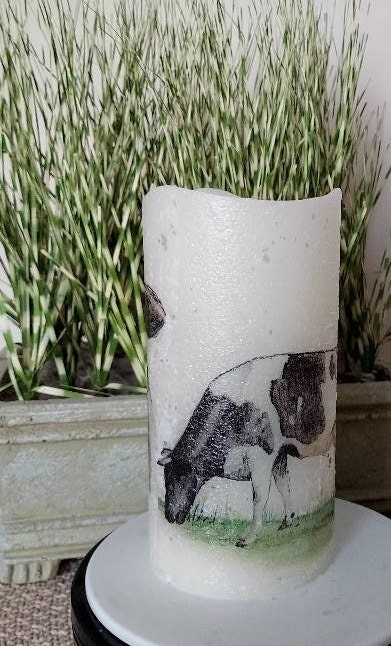 COW Flameless Candle W/timer Highland Cow Candle Cow Candle - Etsy