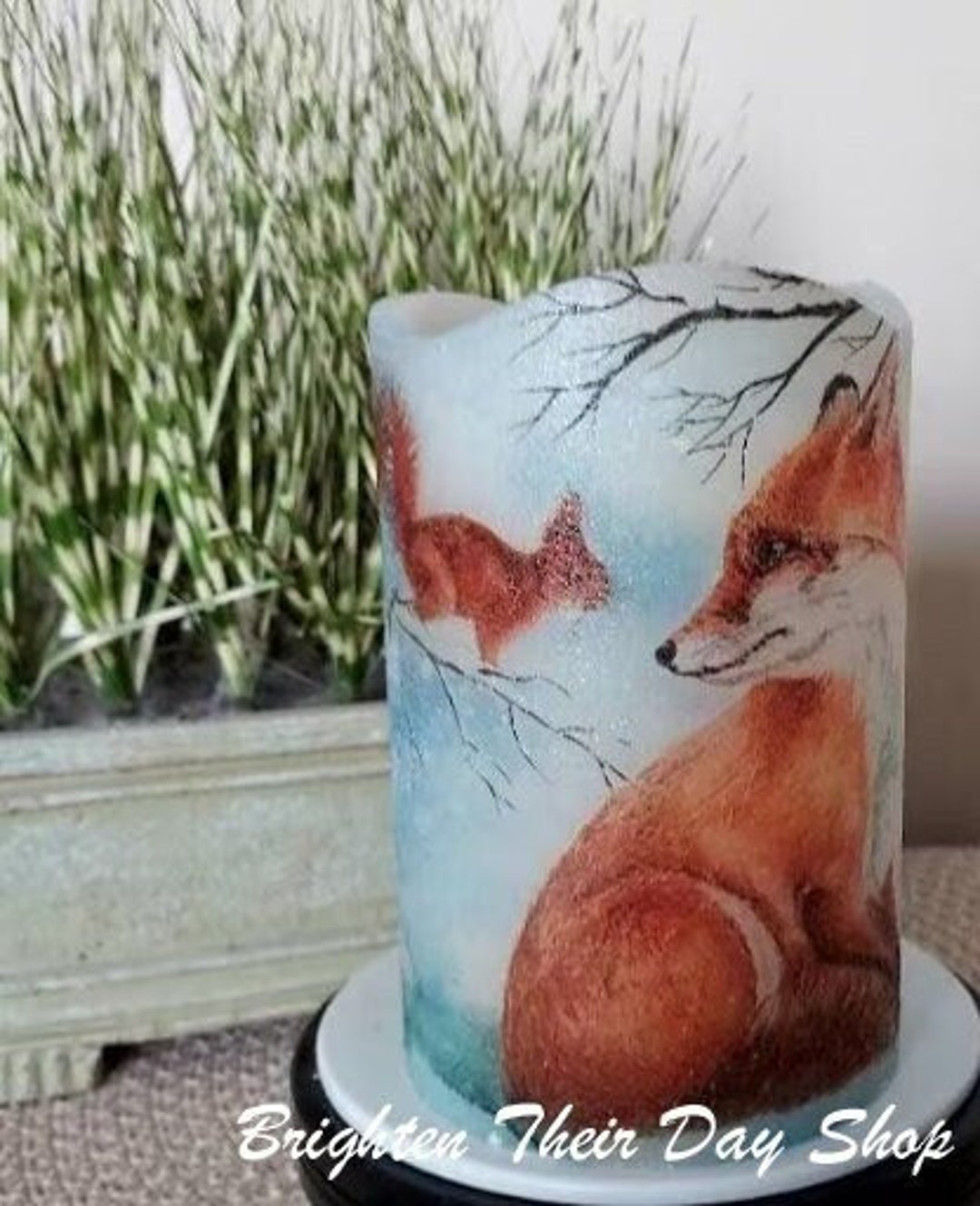 LARGE FOX Flameless Candle W/timer Fox Flameless Candle - Etsy