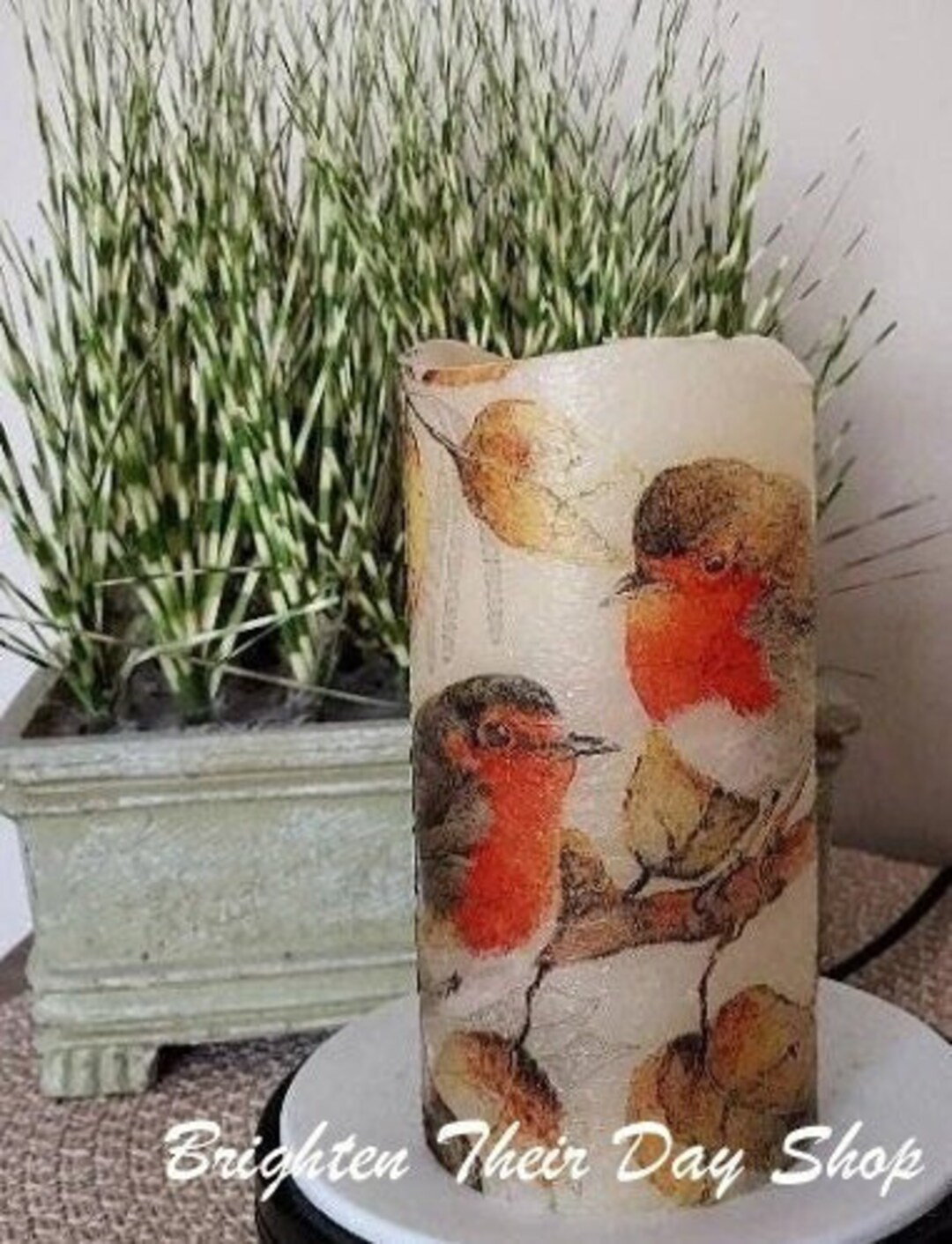 ROBIN FLAMELESS CANDLE W/timer, Robin Candle, Robin Lover Gift, Bird ...