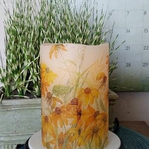 CONEFLOWER FLAMELESS CANDLE W/timer, Coneflower Candle, Flameless ...
