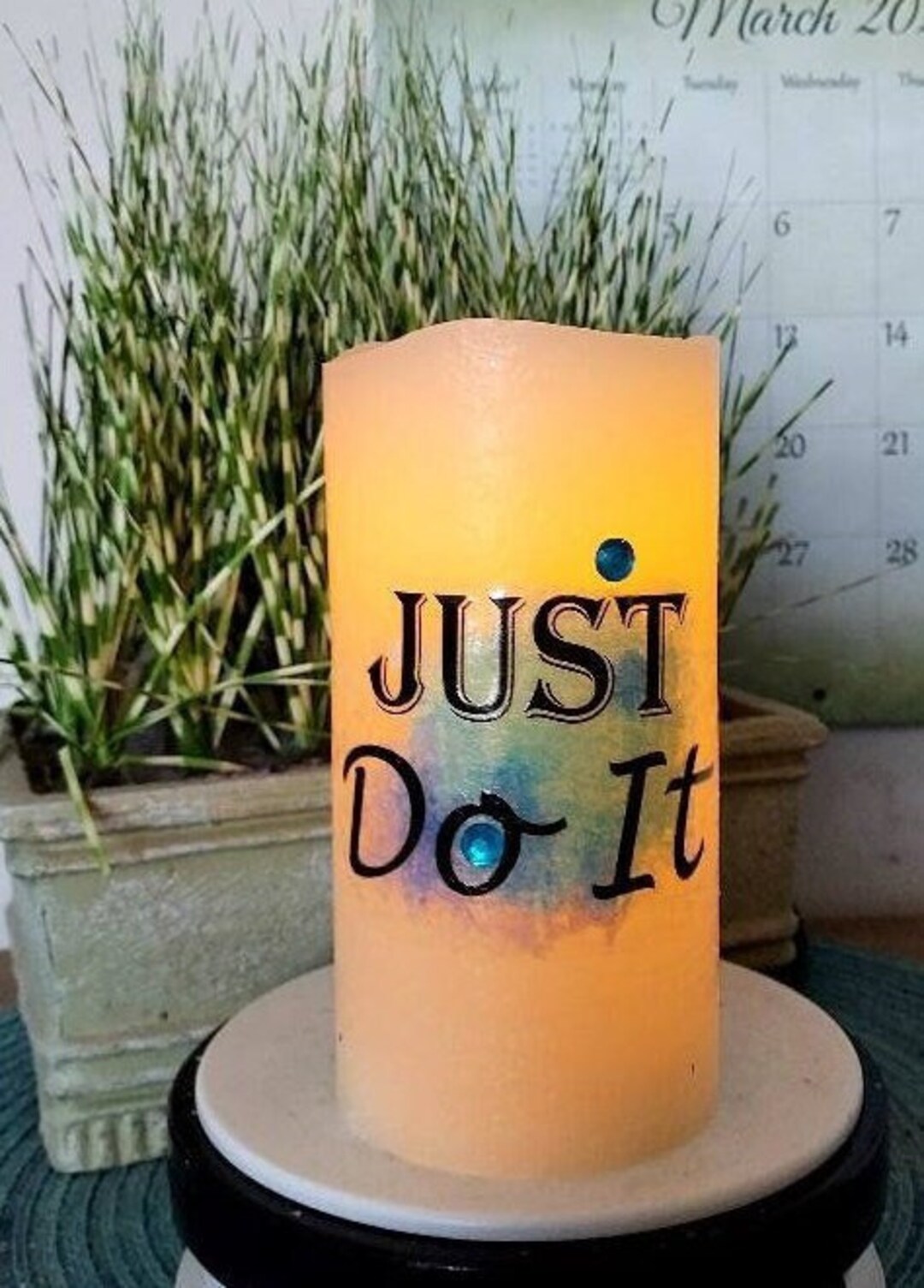 POSITIVE QUOTE Flameless Candle W/timer, Encouragement Candle ...