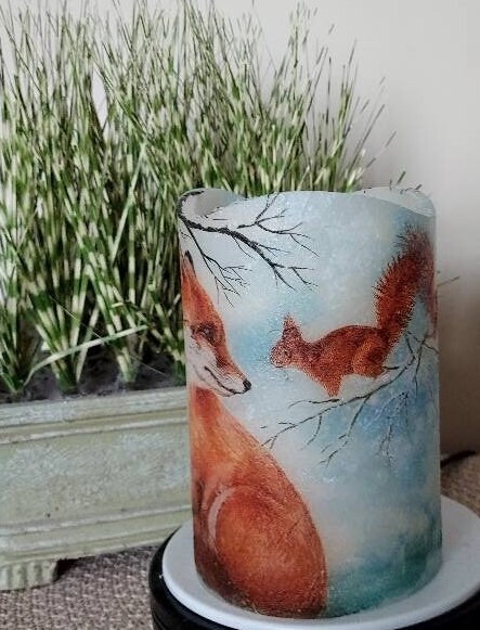 LARGE FOX Flameless Candle W/timer Fox Flameless Candle - Etsy