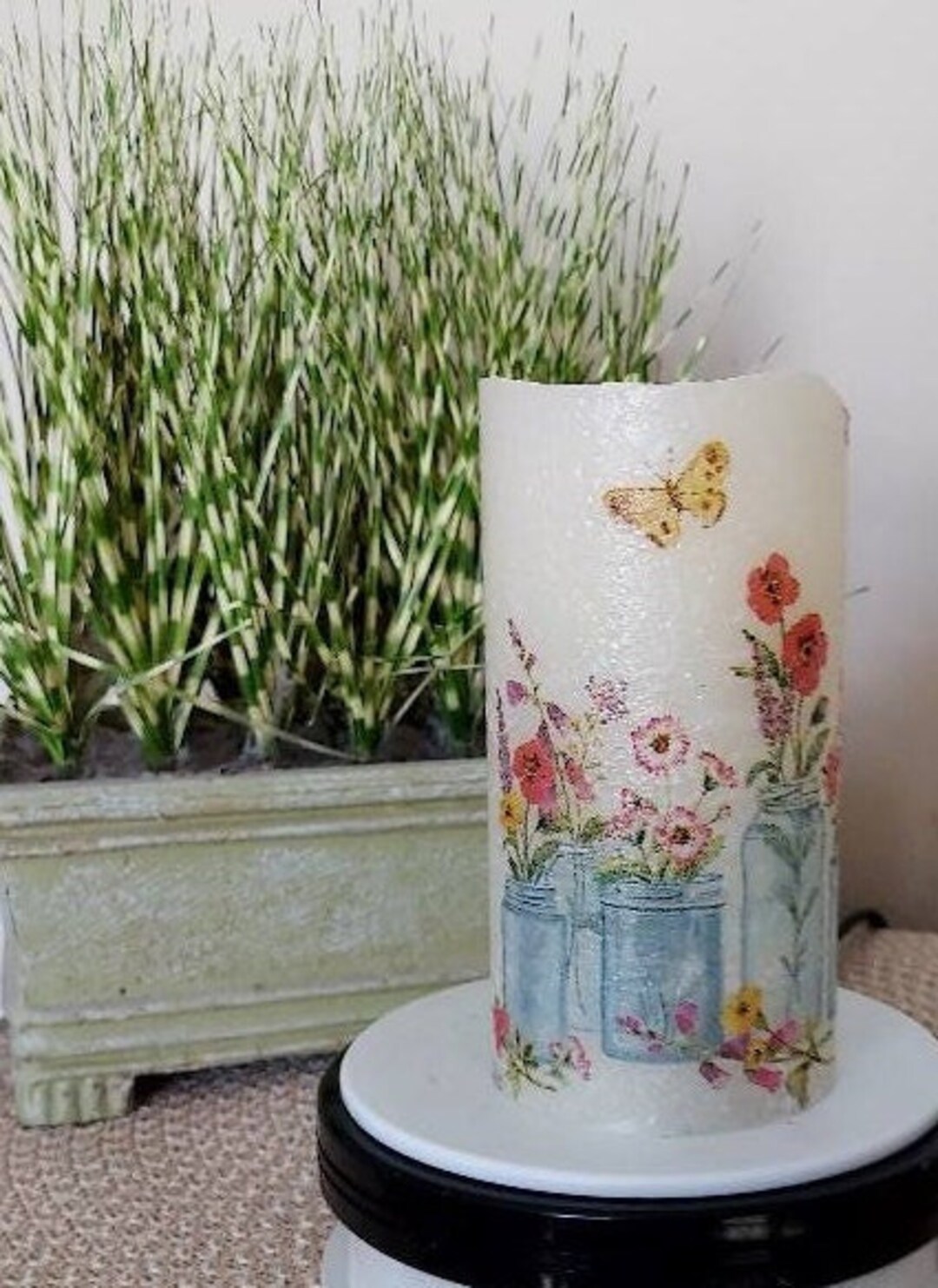 SPRING/FLORAL Flameless Candle W/timer Spring Flameless - Etsy
