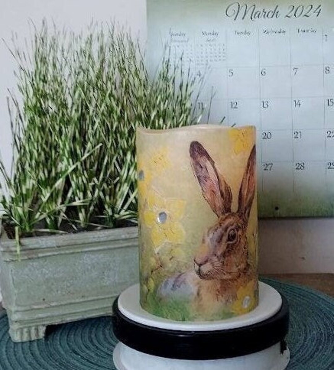RABBIT Flameless Candle W/timer, Rabbit Flameless Candle, Rabbit Candle ...