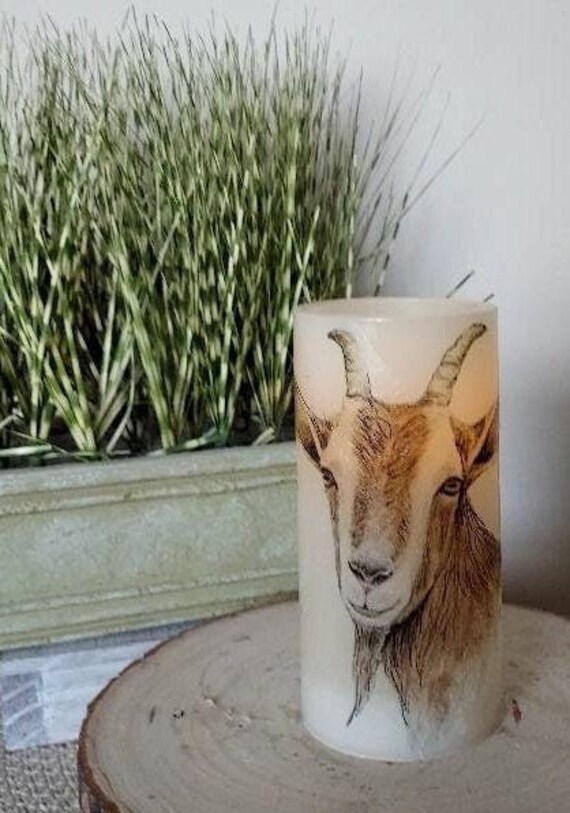 GOAT Flameless Candle W/timer Goat Candle Goat Lover Gift - Etsy