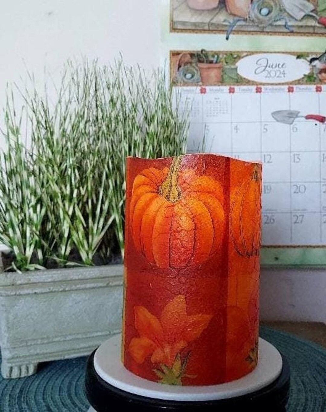 FALL FLAMELESS CANDLE W/timer, Fall Candle, Fall Decoration, Fall Decor ...