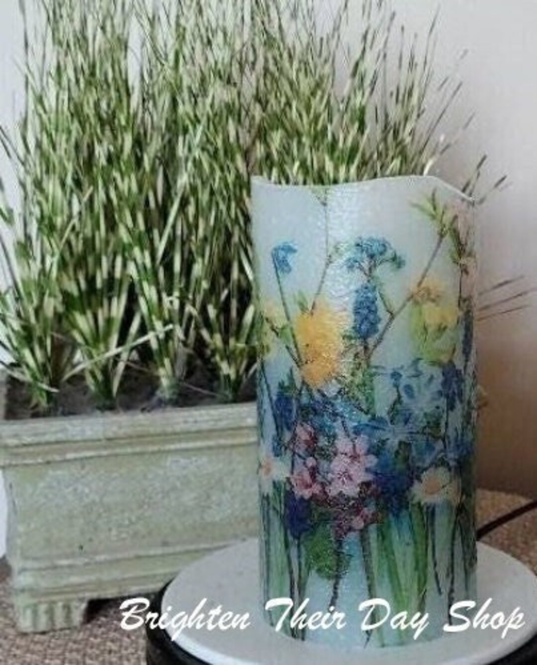 SPRING/FLORAL Flameless Candle W/timer, Spring Flameless Candle, Floral ...