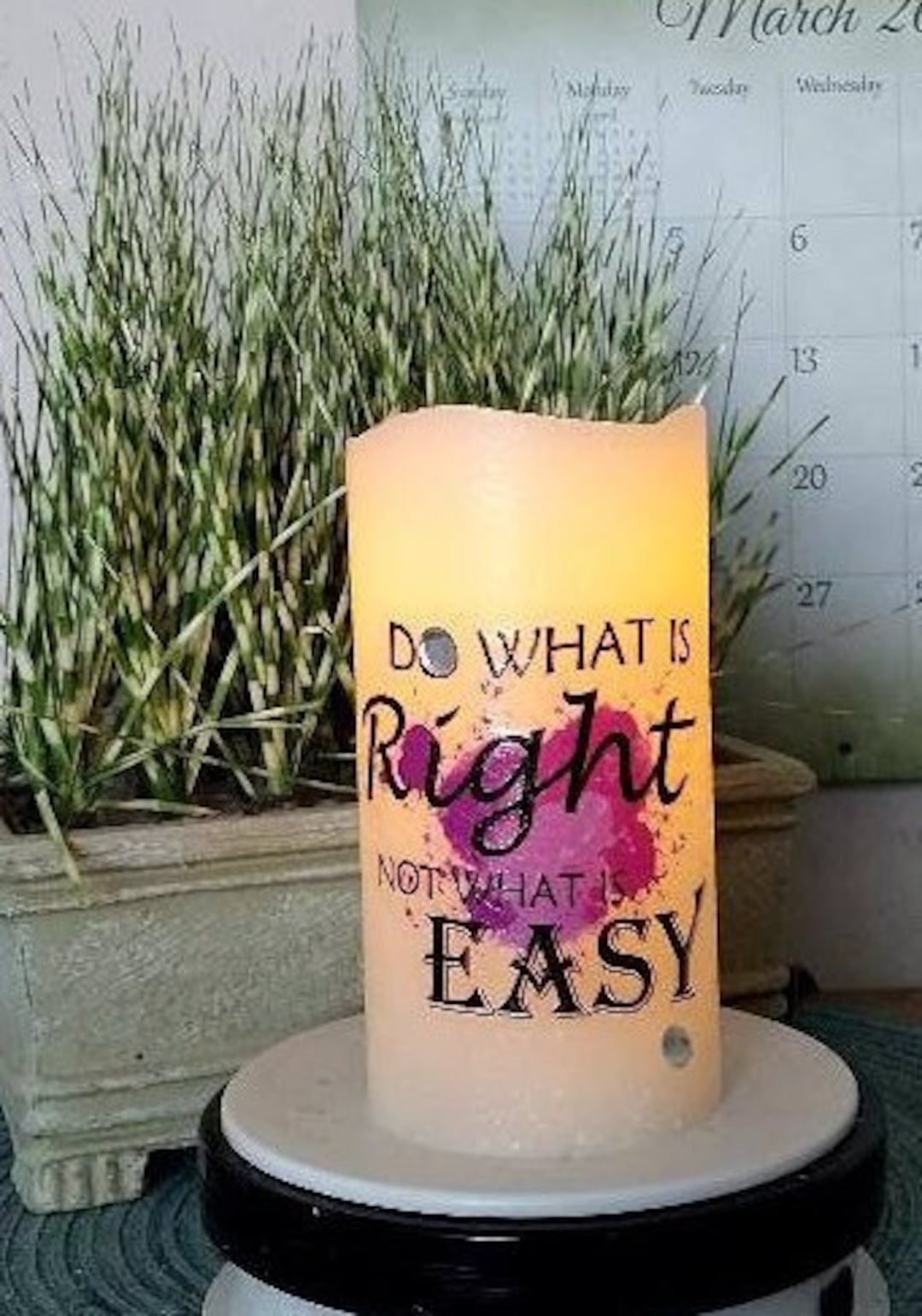 POSITIVE QUOTE Flameless Candle W/timer, Encouragement Candle ...