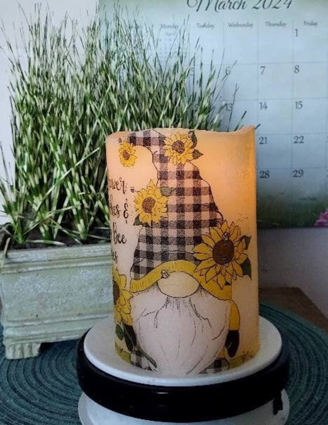 GNOME Flameless Candle W/timer, Gnome Flameless Candle, Gnome Candle ...