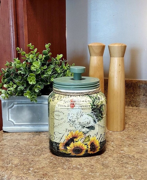 FARMHOUSE Cookie Jar Country Cookie Jar Rooster Cookie Jar - Etsy