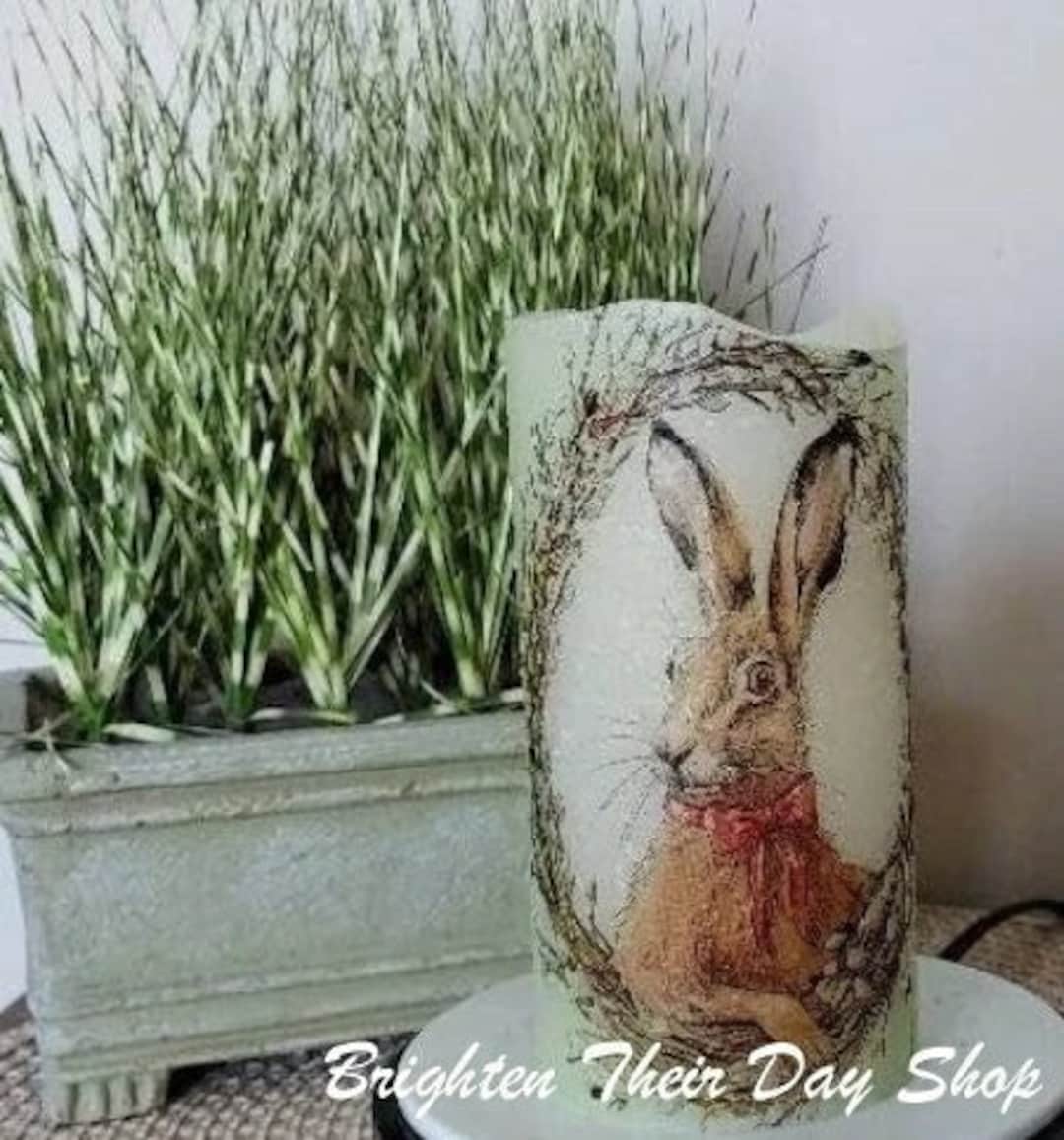 RABBIT Flameless Candle W/timer, Rabbit Flameless Candle, Rabbit Candle ...