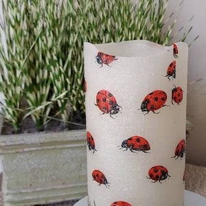 LADYBUG Flameless Candle W/timer, Ladybug Flameless Candle, Ladybug ...