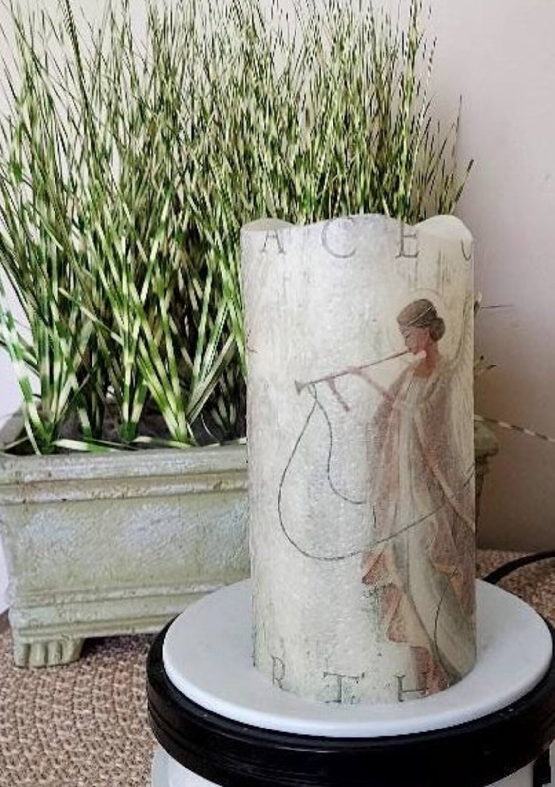 ANGEL Flameless Candle W/timer Angel Flameless Candle - Etsy