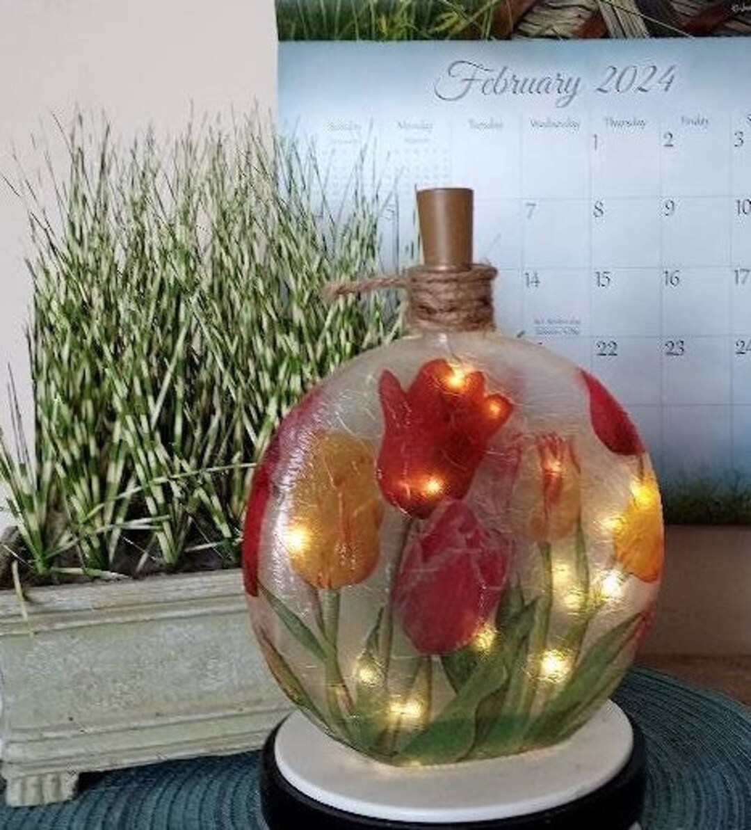 SPRING/TULIP Lighted Decoration, Spring Decoration, Lighted Decor ...
