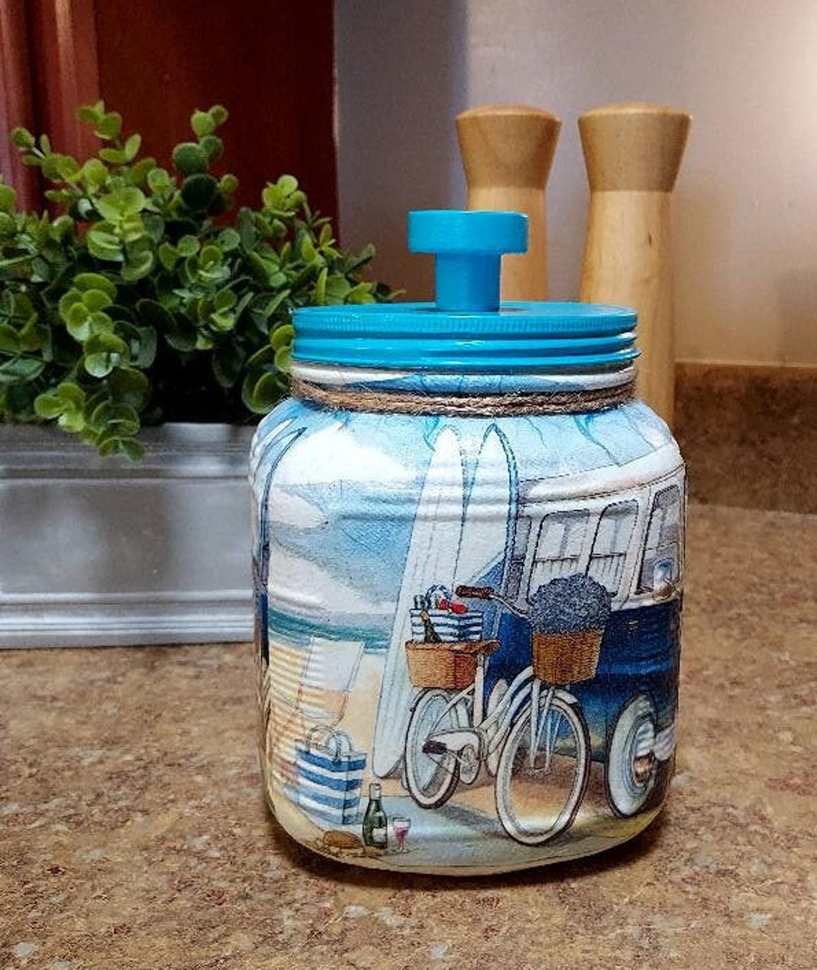 BEACH Cookie Jar Beach Snack Jar Beach Lover Gift Beach - Etsy