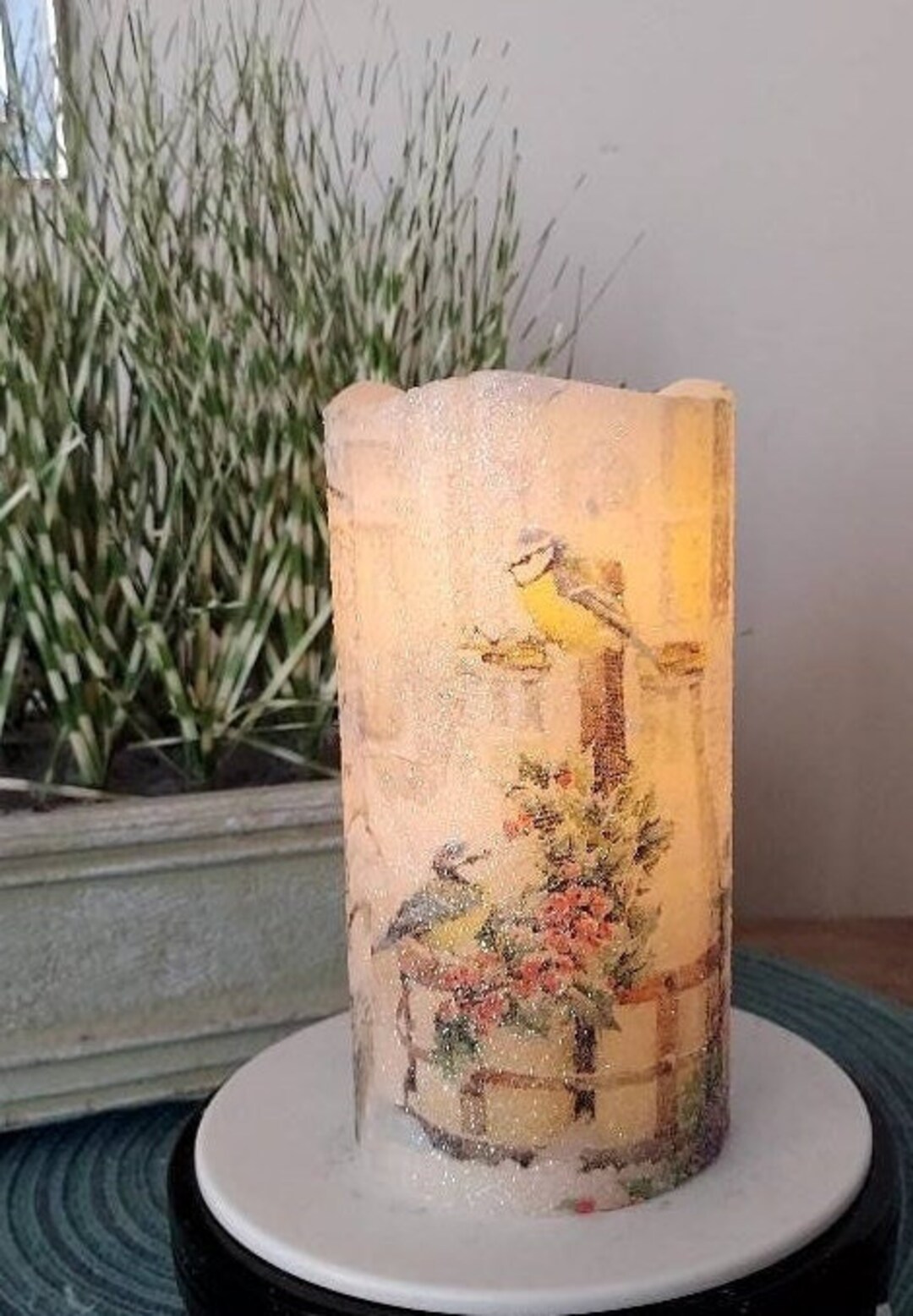 WINTER/BIRDS Flameless Candle W/timer, Bird Flameless Candle, Winter ...
