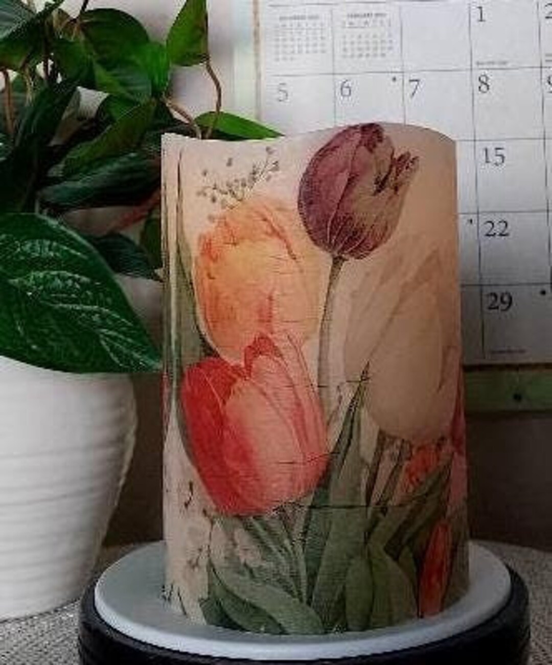 TULIP Flameless Candle W/timer, Tulip Flameless Candle, Tulip Candle ...