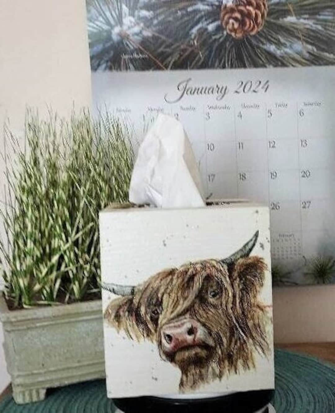 COW Tissue Box Cover, Tissue Box Cover, Cow Lover Gift, Farmhouse ...