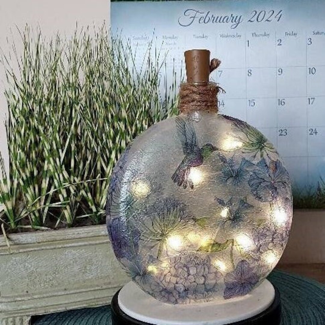 FLORAL LIGHTED DECOR, Floral Decorative Bottle, Floral Decor, Floral ...