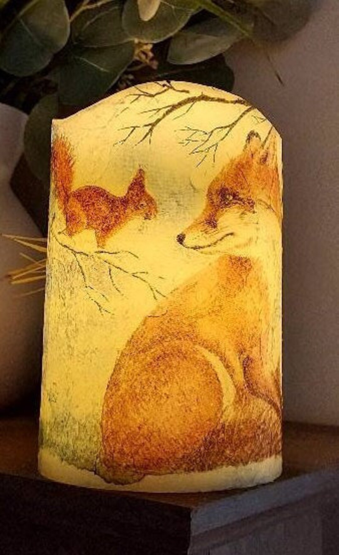 LARGE FOX Flameless Candle W/timer Fox Flameless Candle - Etsy