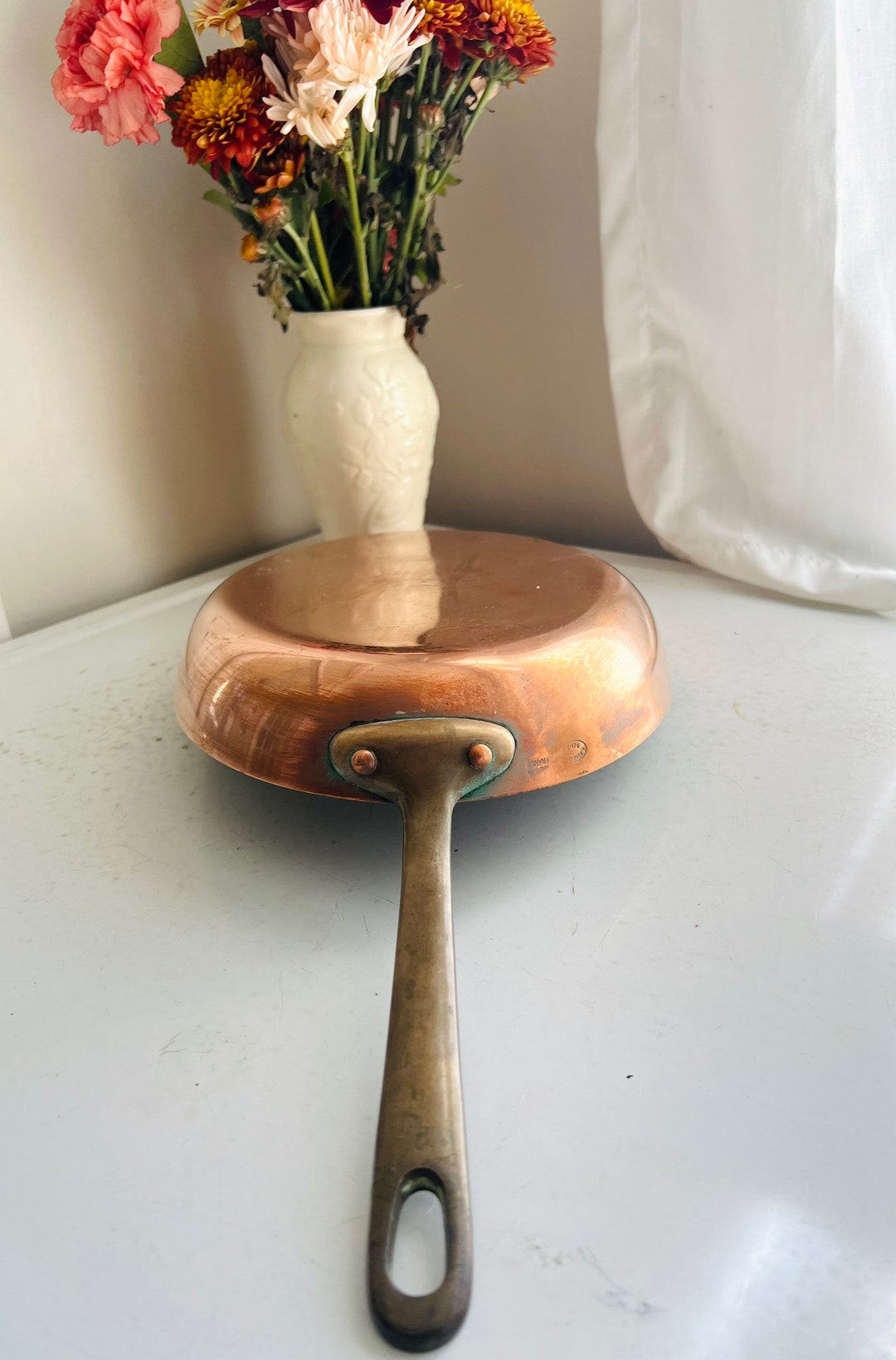 French Copper Dehillerin Fish Pan W/ Brass Handle/ Tin/ - Etsy