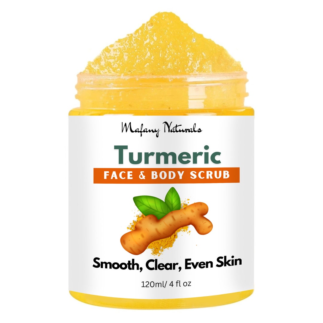 Turmeric Face and Body Scrub, Plant Based Brightening and Exfoliating ...