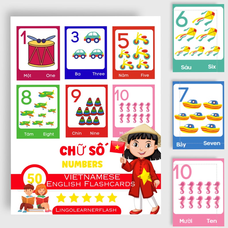 Vietnamese Bilingual Flashcards: Dive Into the Vietnamese - Etsy