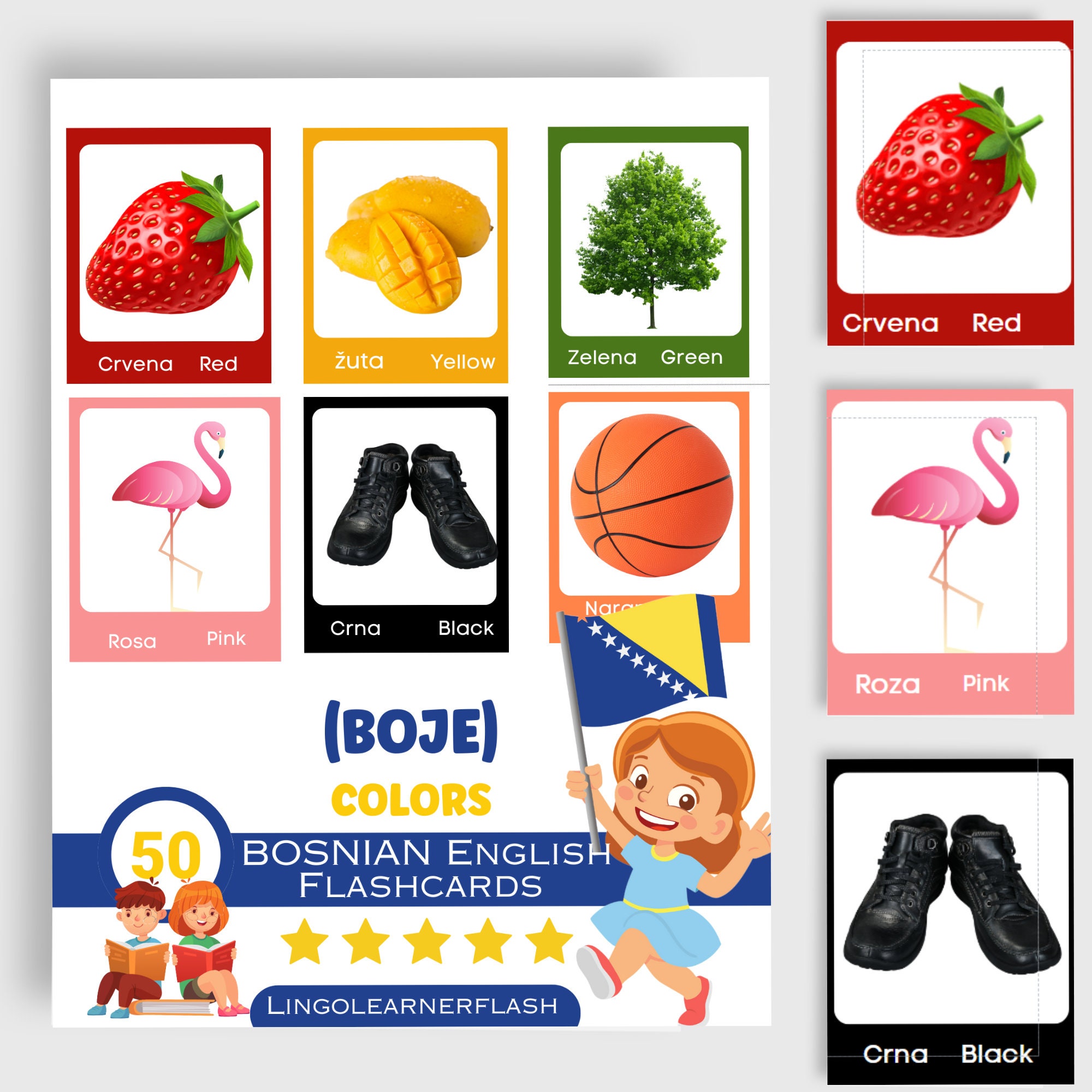 Bosnian Bilingual Flashcards: Master Bosnian Alphabet Numbers - Etsy