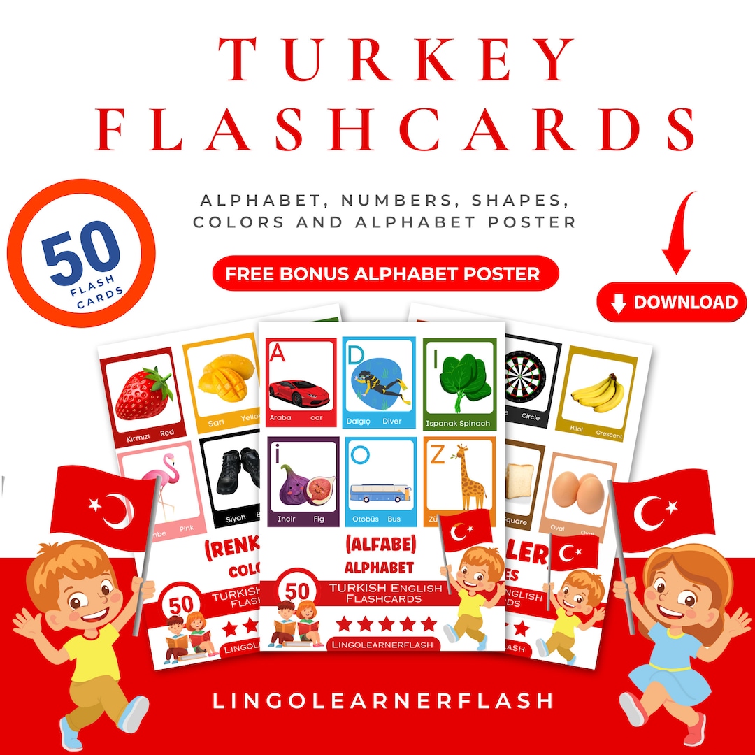 Ultimate Turkish Flashcards: Learn Alphabet, Numbers, Shapes, Colors ...
