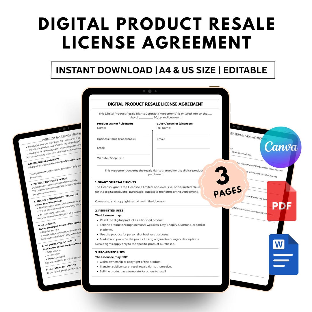 Editable Digital Product Resale Rights Contract – Digital Resell ...