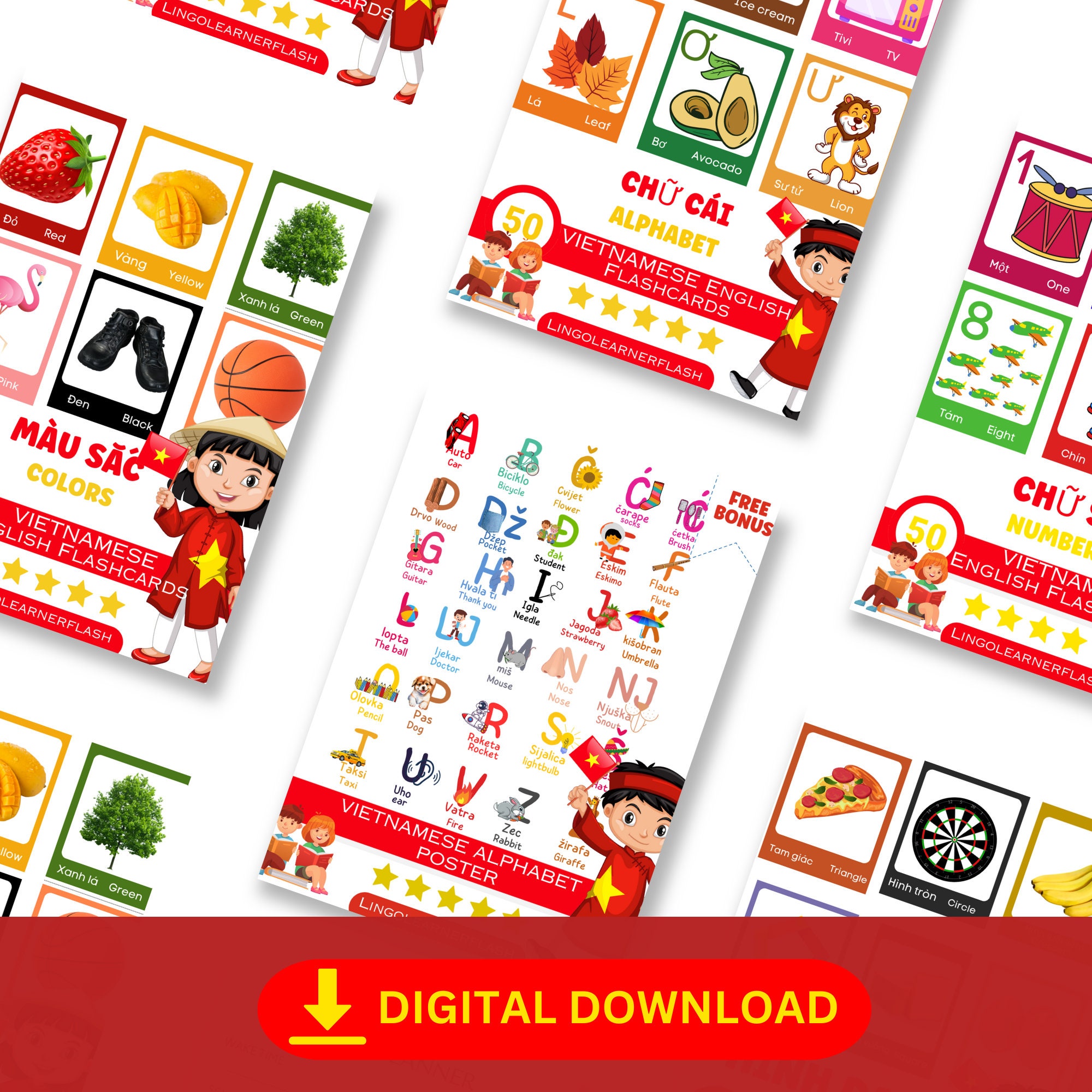 Vietnamese Bilingual Flashcards: Dive Into the Vietnamese Alphabet ...