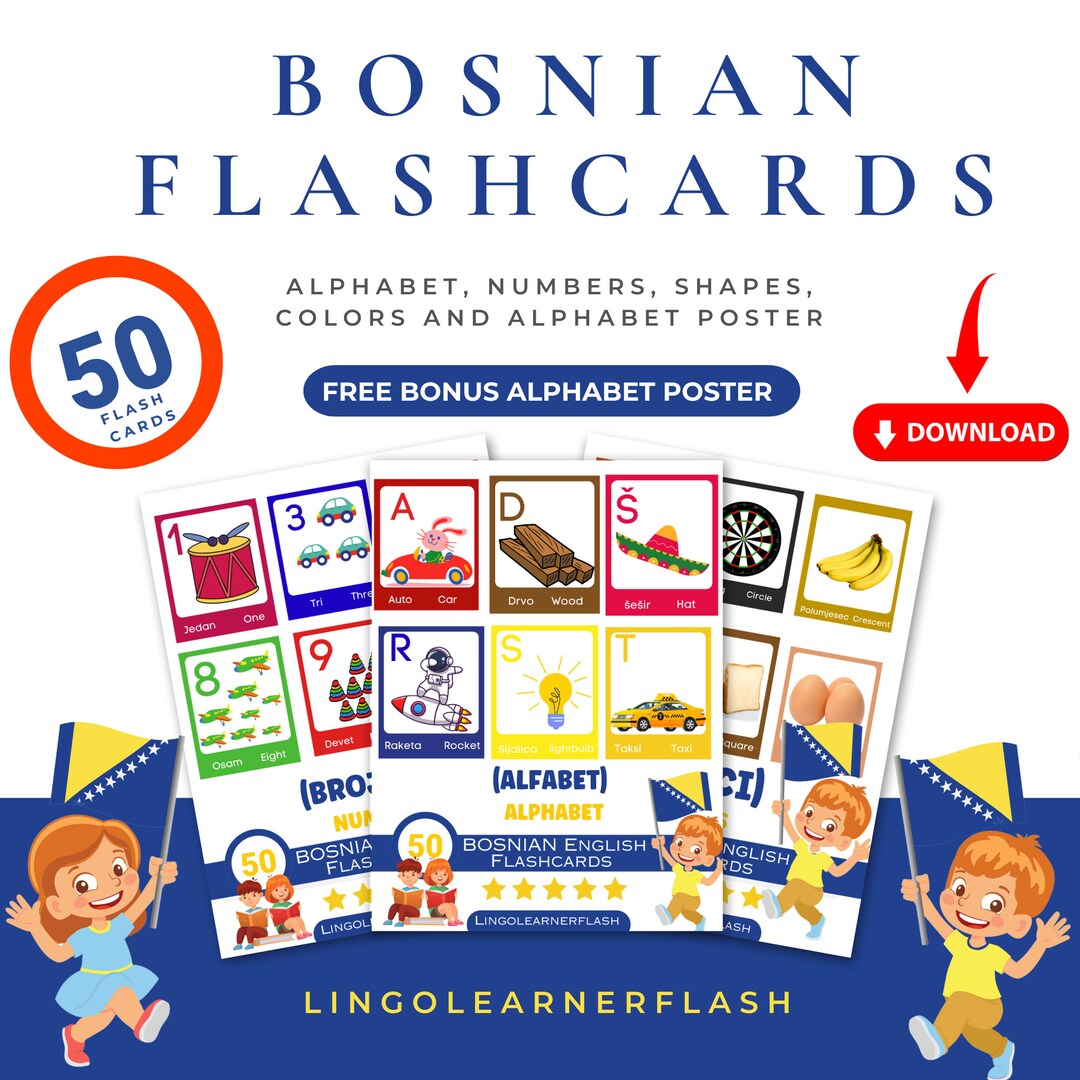 Bosnian Bilingual Flashcards: Master Bosnian Alphabet, Numbers & More ...