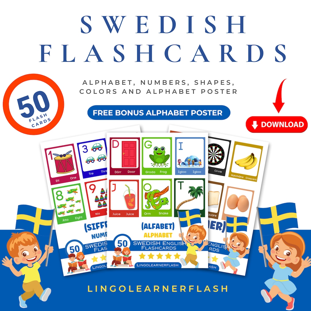 Swedish Bilingual Flashcards: Master the Swedish Alphabet, Numbers ...