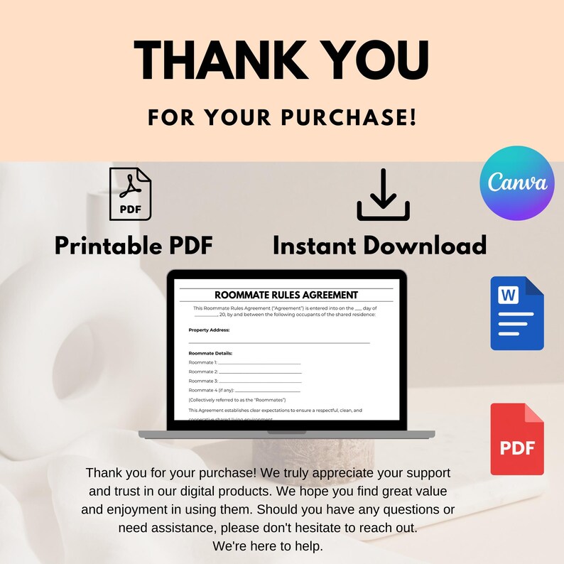 Editable Roommate Rules Agreement – Roommate House Rules Contract ...