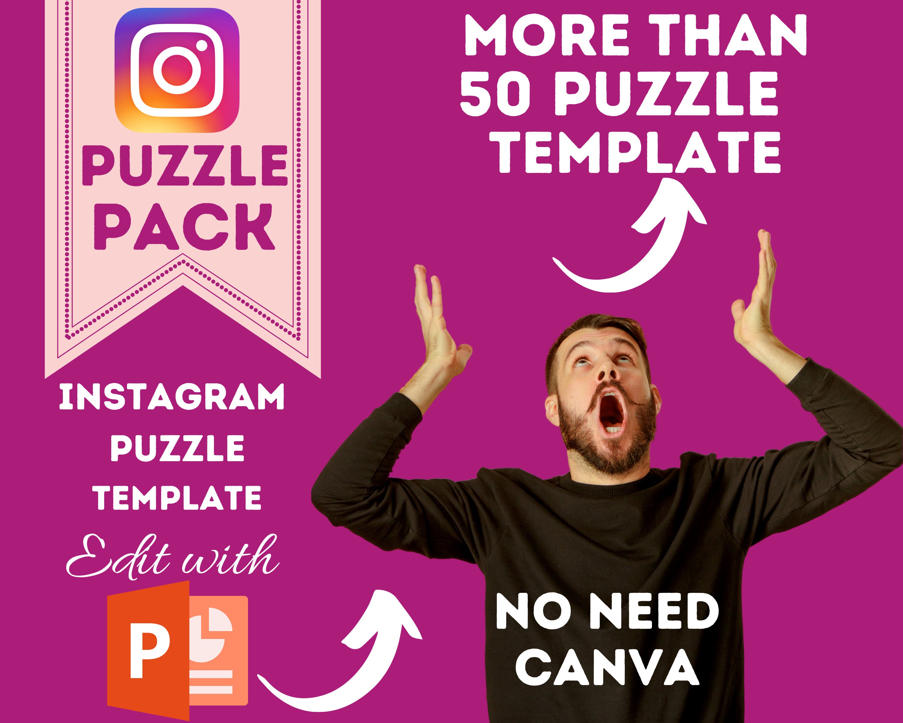 Instagram puzzle templatepuzzleinstagraminstagram | Etsy